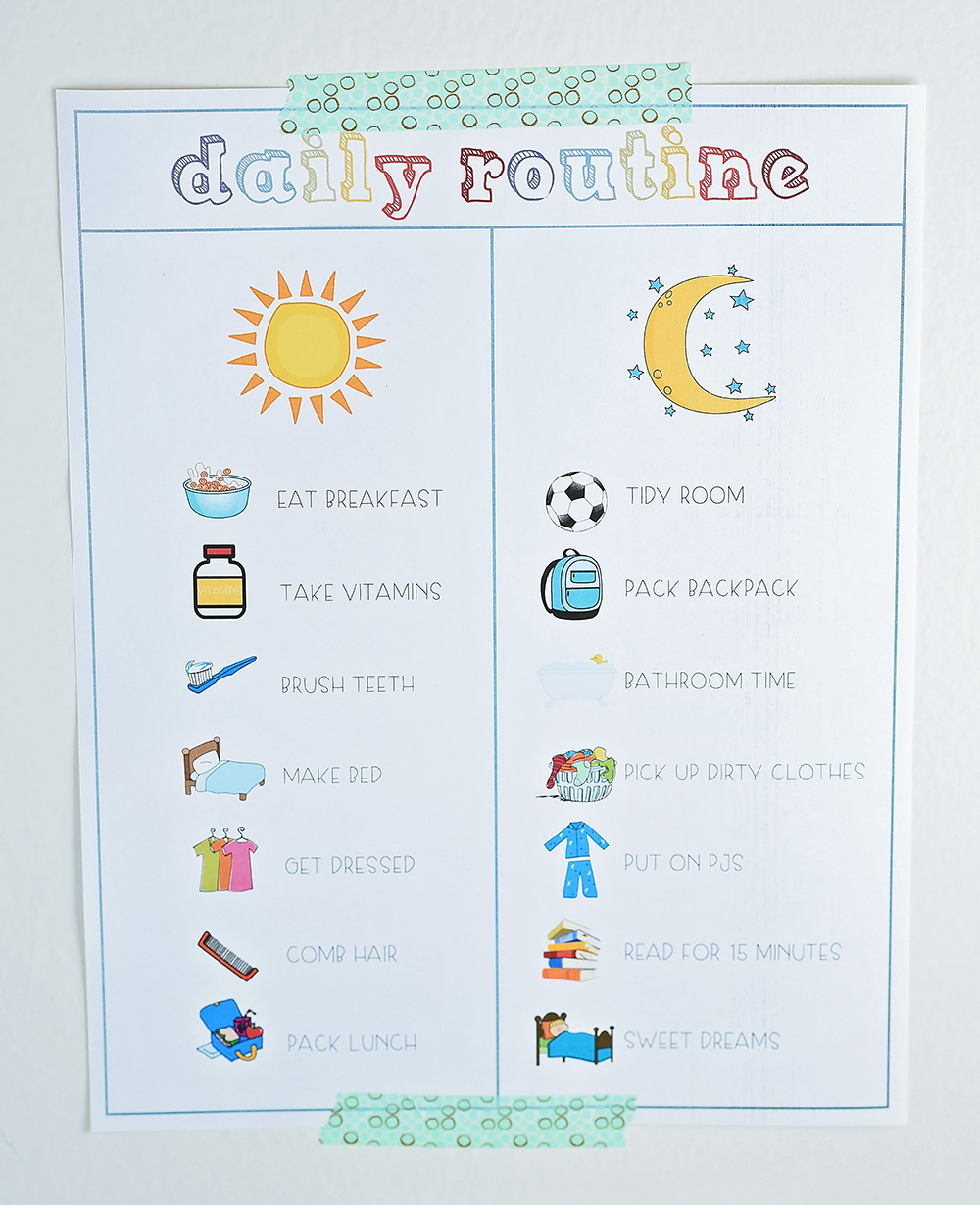 Back To School Prep | The Daily Routine Free Printable by Sarah Halstead