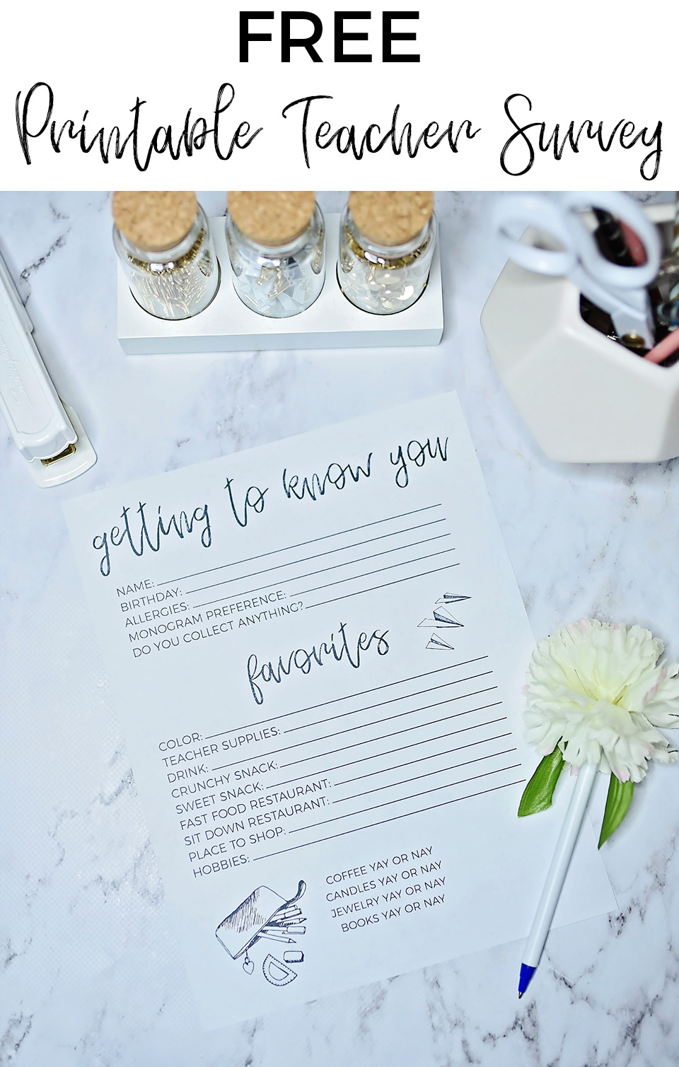 free printable teacher survey - Sarah Halstead