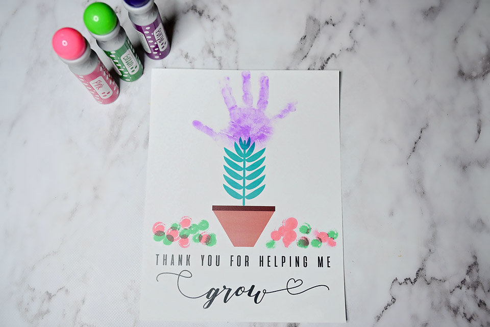 handprint thanks for helping me grow - Sarah Halstead