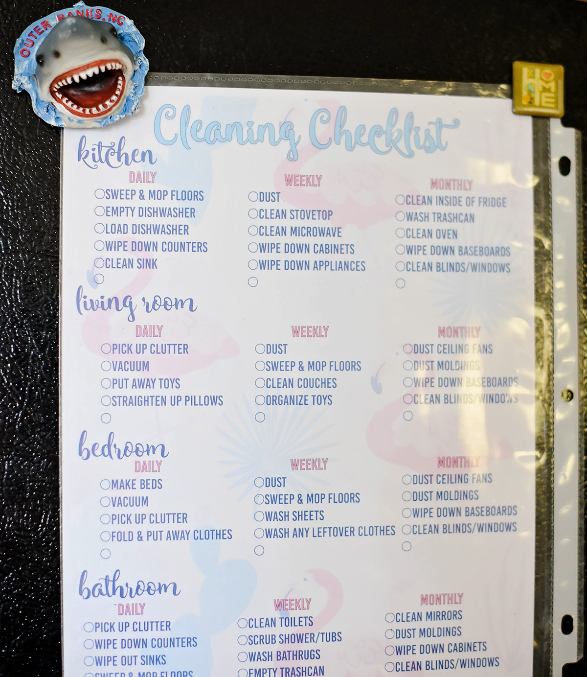 cleaning checklist fridge - Sarah Halstead