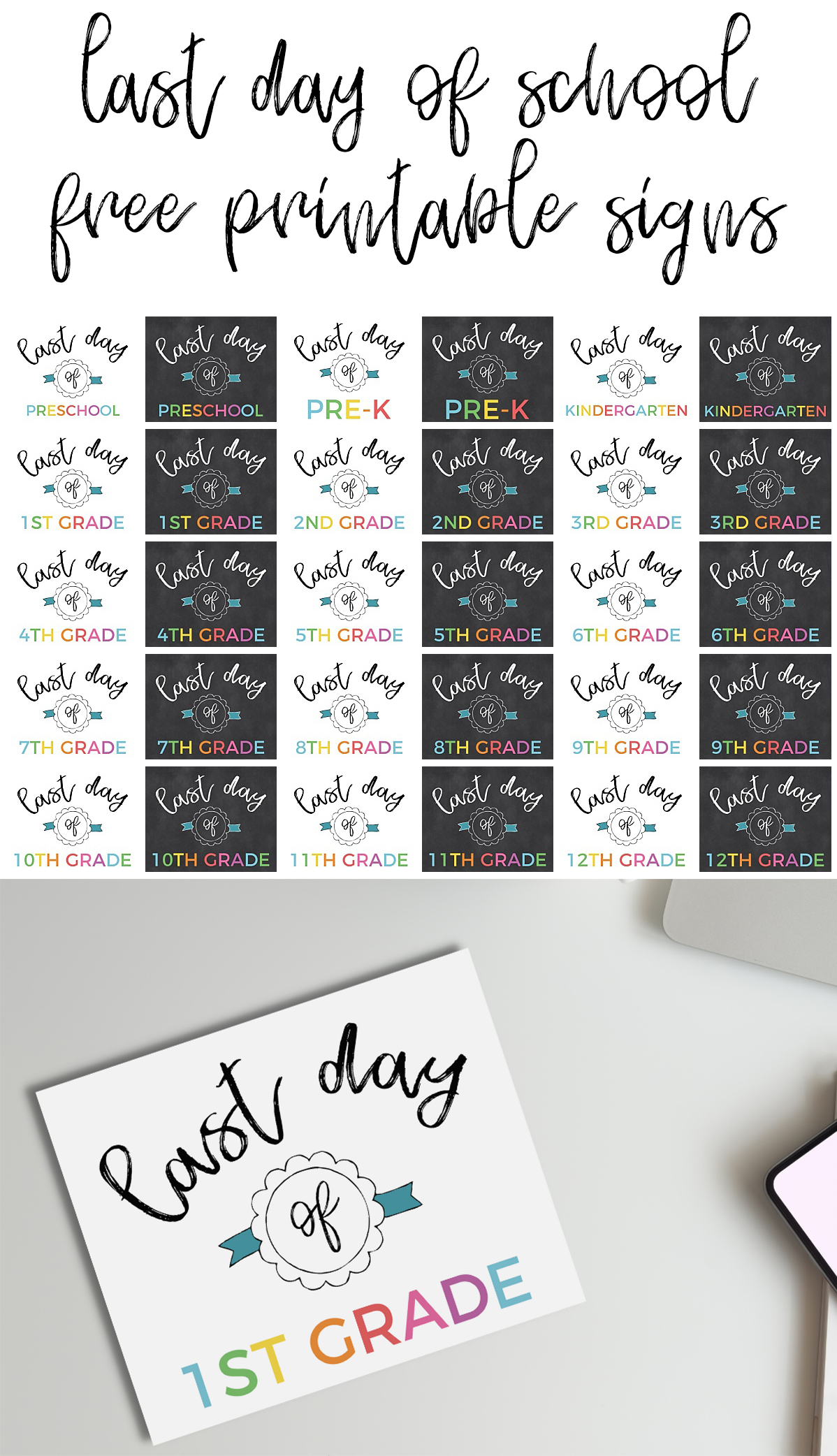 lastdayofschoolfreeprintablesigns - Sarah Halstead